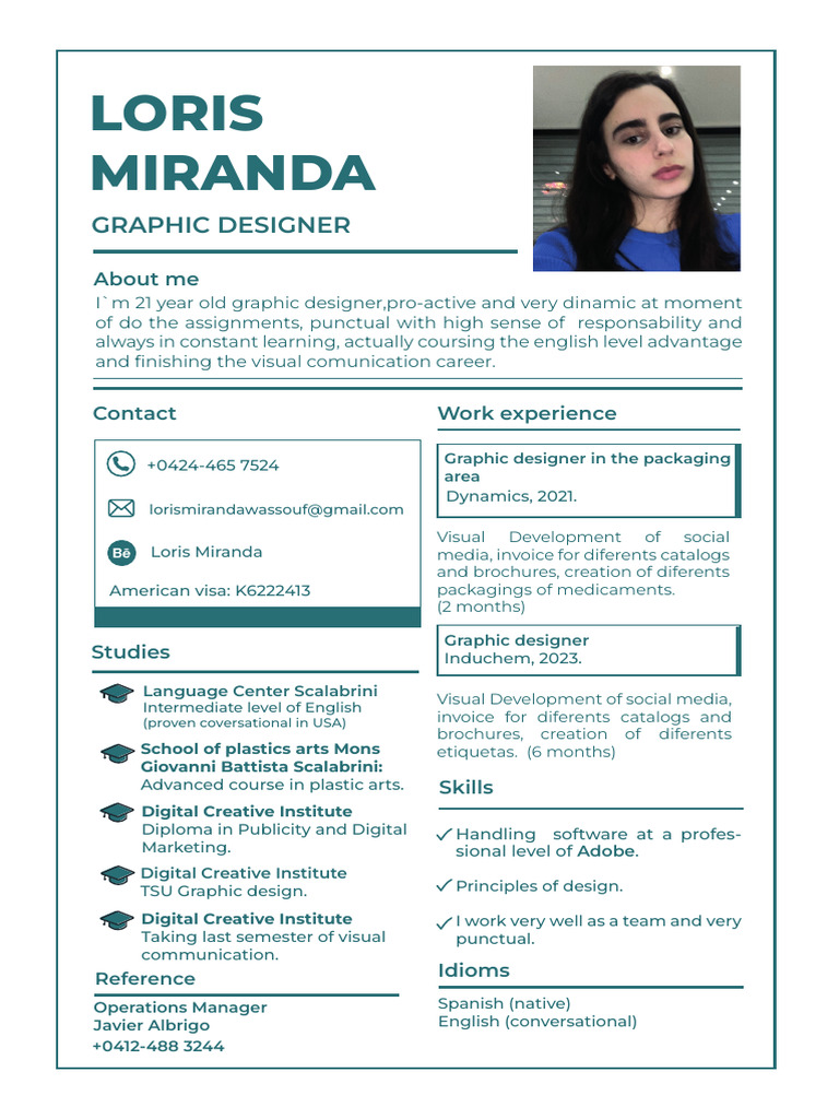Curriclum Loris Miranda (ING) | PDF | Adobe Photoshop | Computer Graphics