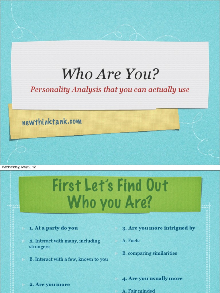 Student Personality Test Questions | PDF | Behavioural Sciences ...