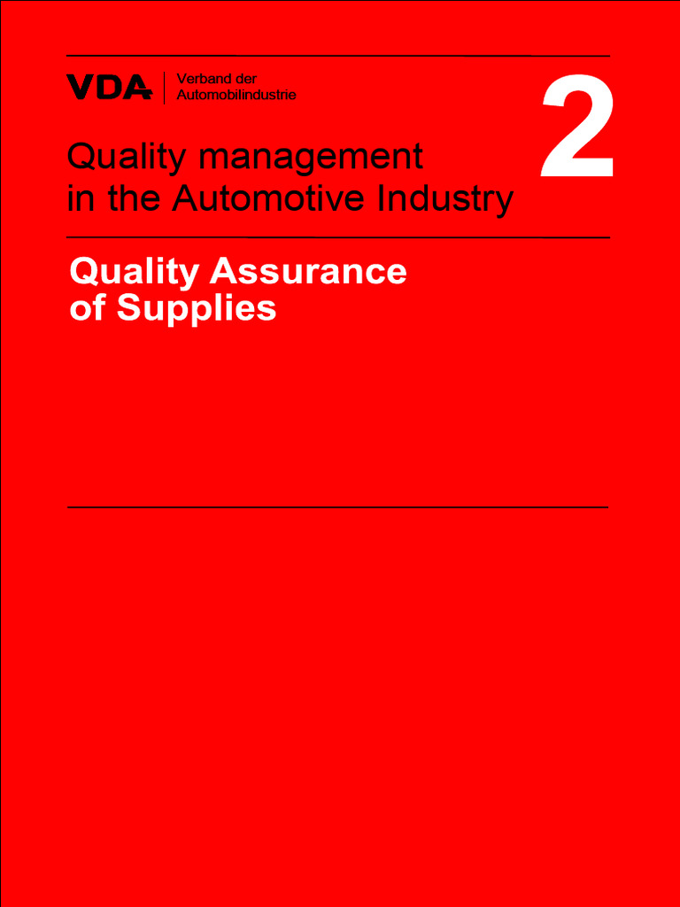 VDA Volume 2: Quality Management Guide | PDF | Supply Chain | Quality ...