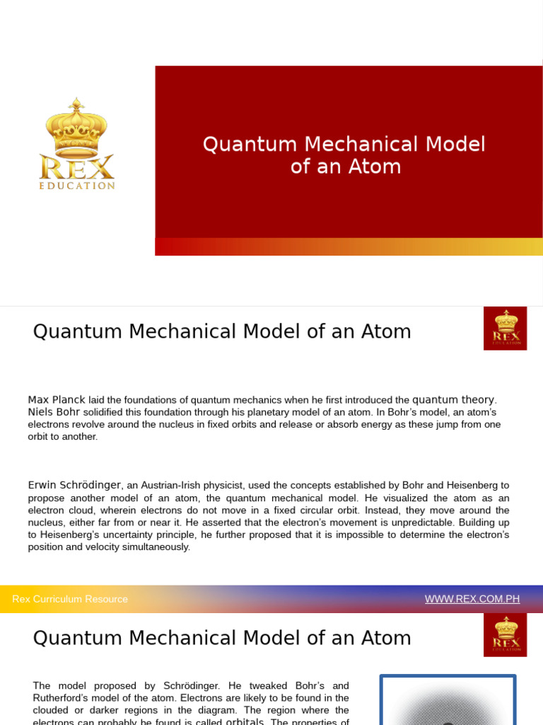 Quantum Mechanical Model of An Atom | PDF | Atomic Orbital | Energy Level
