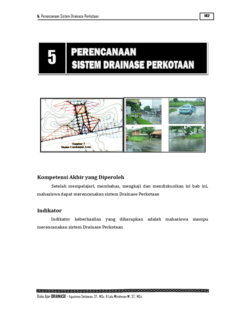 Buku Ajar Drainase - 5. Perencanaan Sistem Drainase Perkotaan-1 | PDF