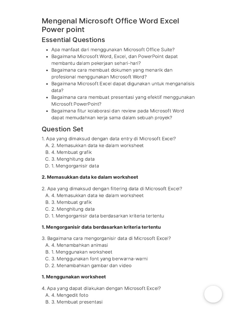 Panduan Microsoft Office: Word, Excel, PowerPoint | PDF