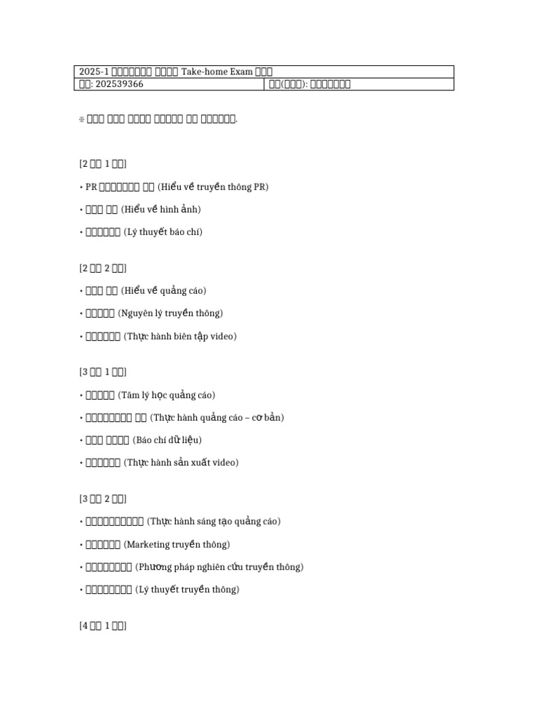 Take-Home Exam Full NguyenDaoXuanTruong | PDF
