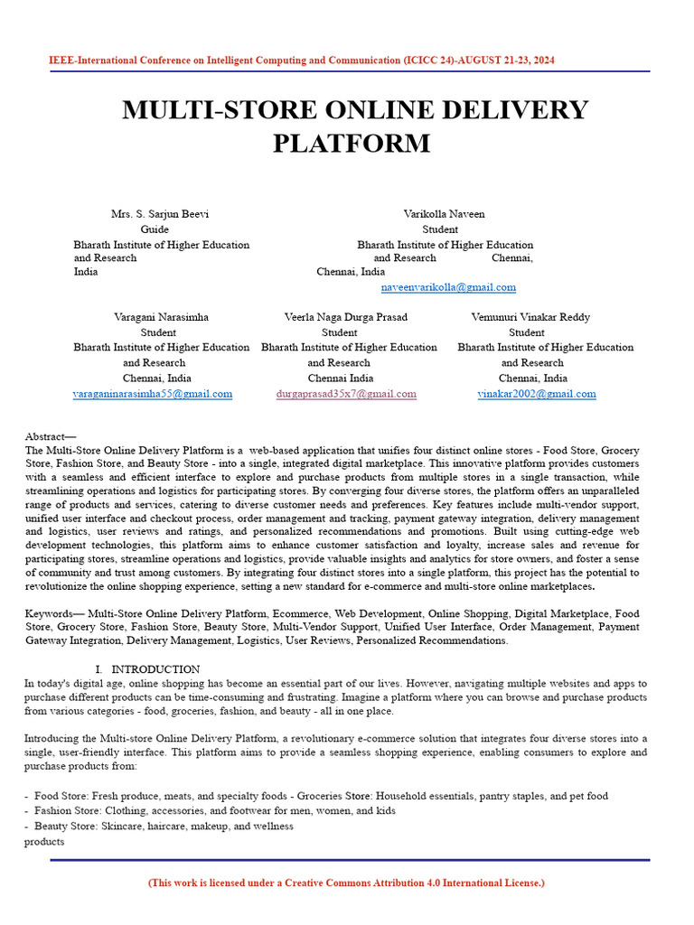 Multi-Store Online Delivery Platform Overview | PDF | Online Shopping ...