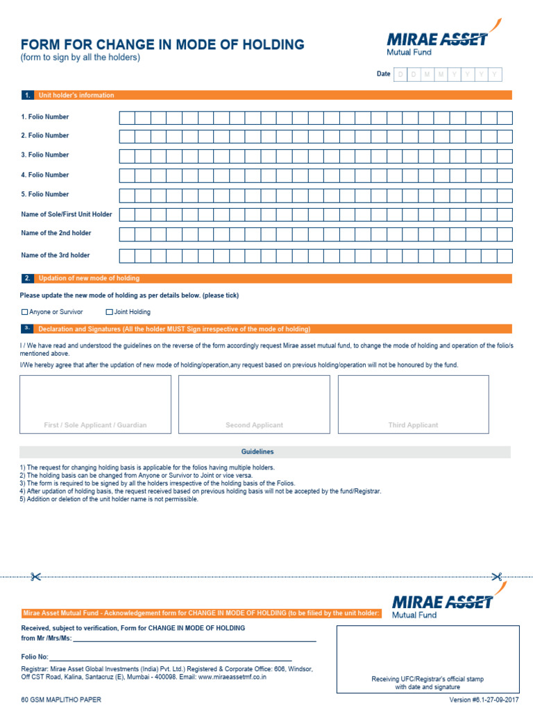 Change in Mode of Holding Form | PDF