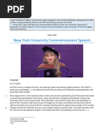 Full Transcript Taylor Swift Speech | PDF