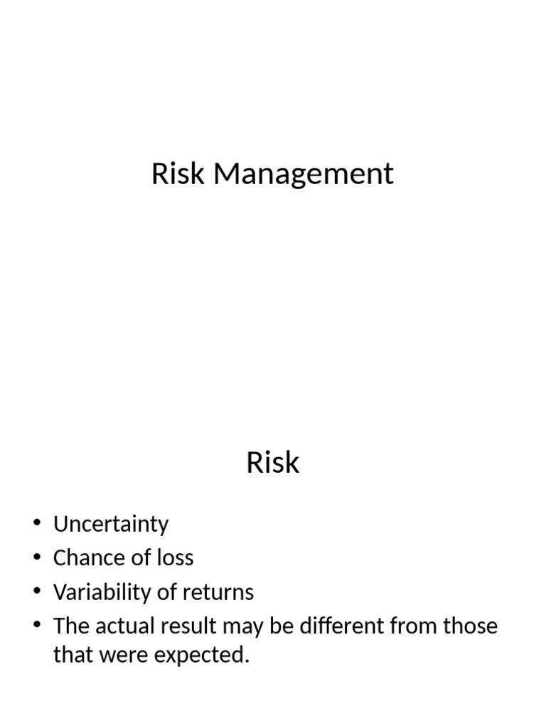 007 CG (Noman) Risk Management 1 | PDF | Risk | Insurance