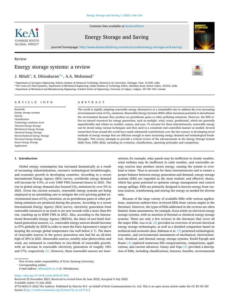 Review of Energy Storage Systems | PDF | Energy Storage | Fuel Cell