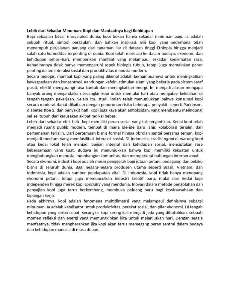 Lebih Dari Sekadar Minuman | PDF