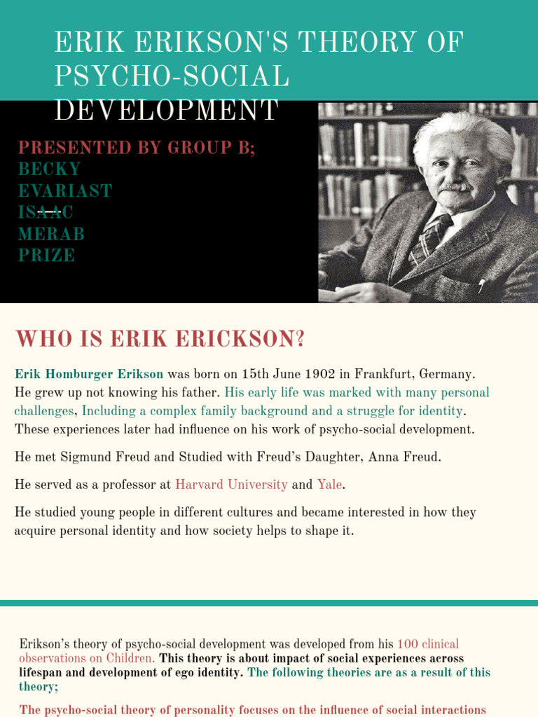 Erik Erikson's Psycho-Social Development Theory | PDF | Behavioural ...