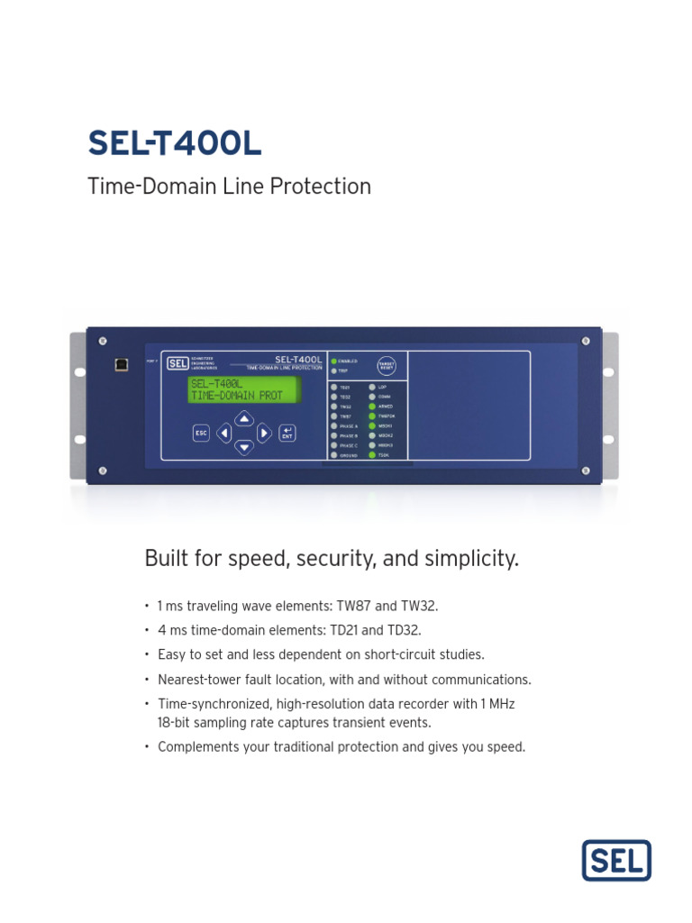 SEL-T400L | PDF | Relay | Fiber Optic Communication