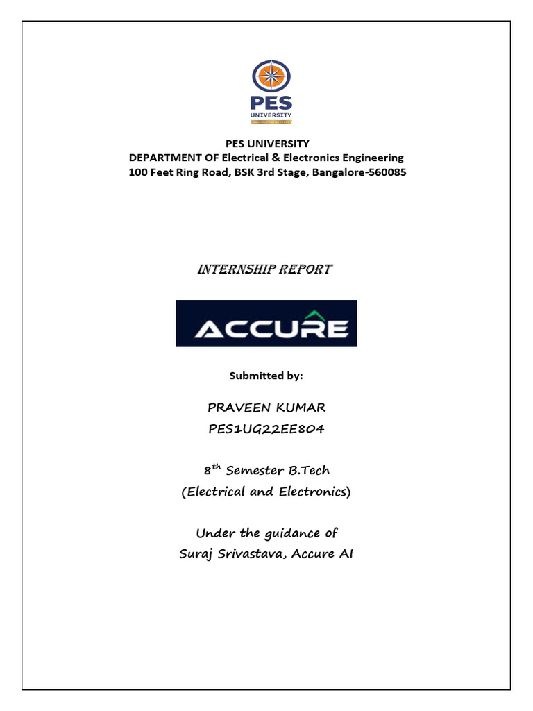 Machine Learning Internship Report at Accure AI | PDF | Intelligence ...