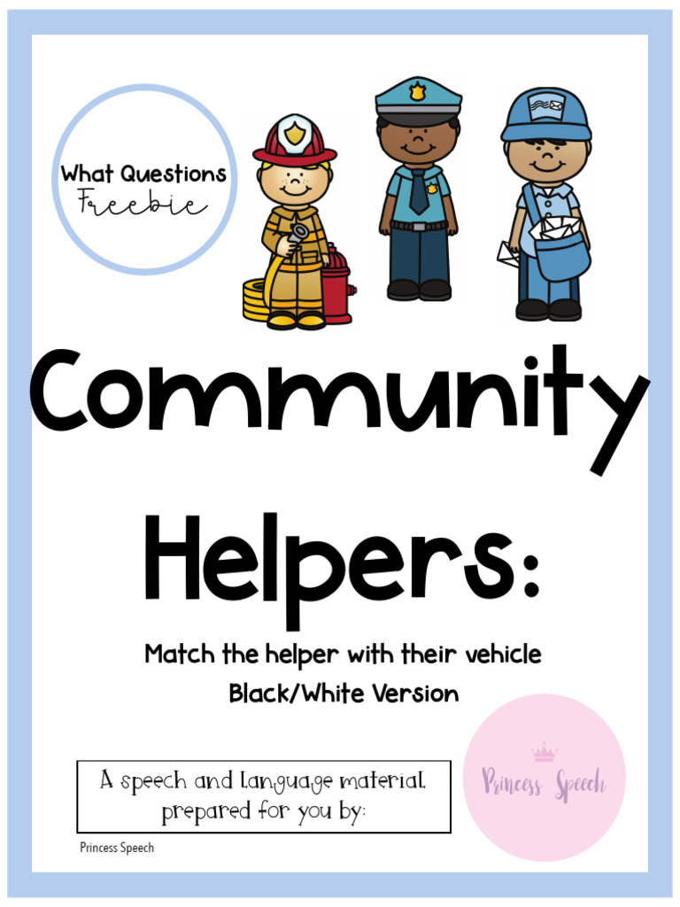 Community Helpers Vehicle Match Game | PDF