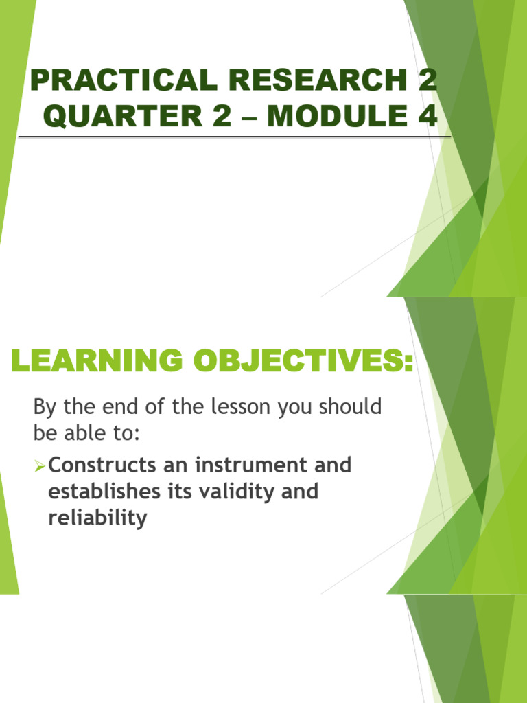 PR 2 Quarter 2 Module 4 PDF | PDF | Validity (Statistics) | Internal ...