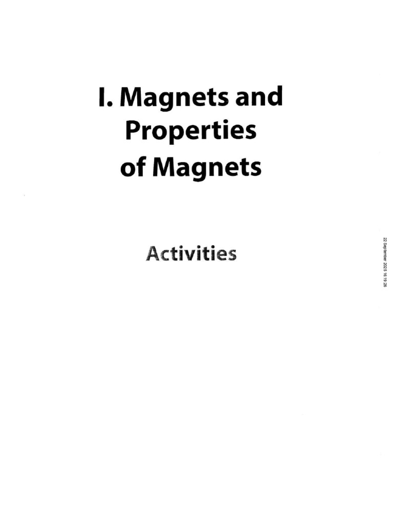 Magnets and Properties of Magnets: Activities | PDF | Stainless Steel ...