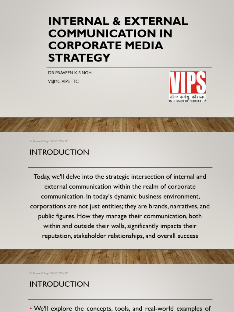 Internal & External Communication in Corporate Media Strategy | PDF ...