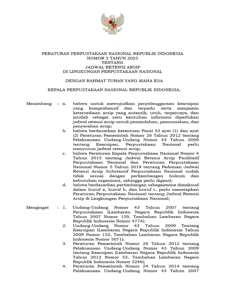 perpusnas-no-2-tahun-2025 | PDF