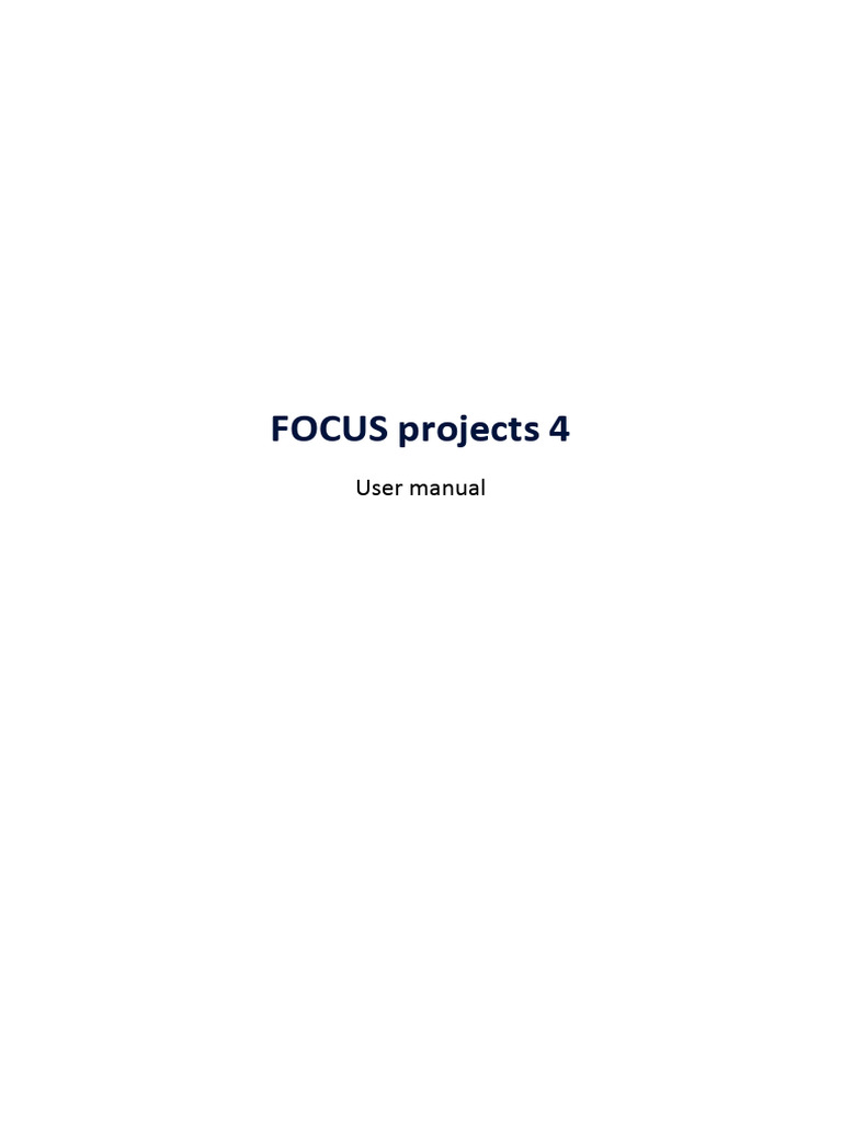 FOCUS Projects 4 User Manual Guide | PDF | Camera Lens | Image Editing