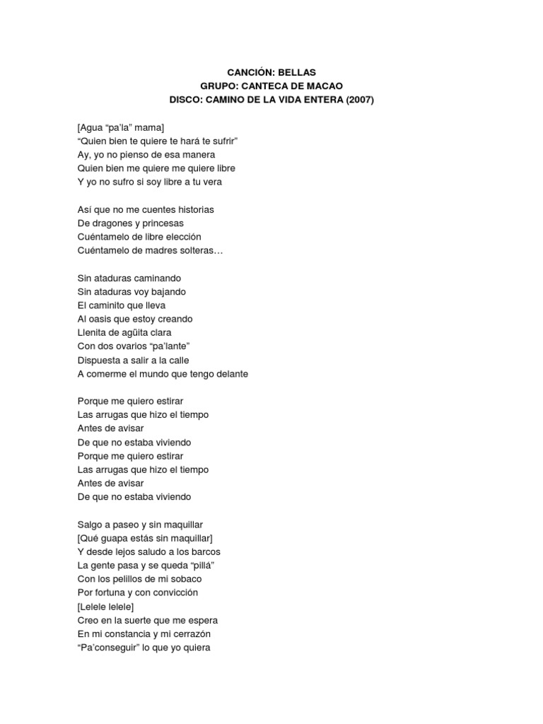 Letra Bellas | PDF