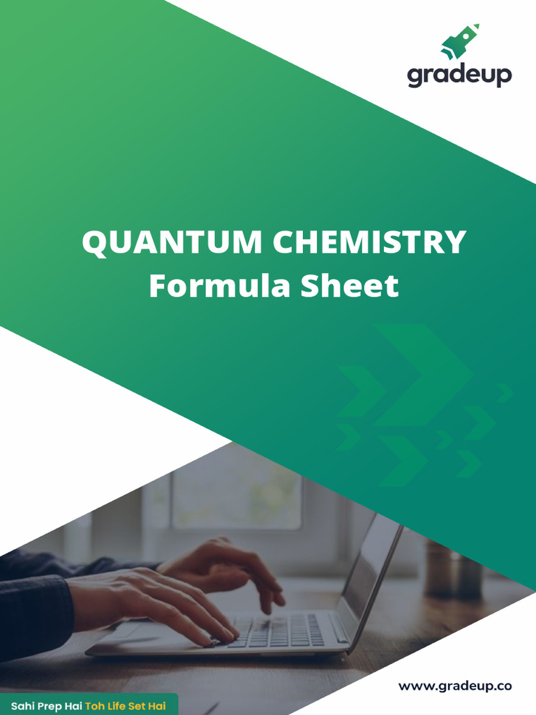 Quantum Chemistry Formula Sheet Guide | PDF