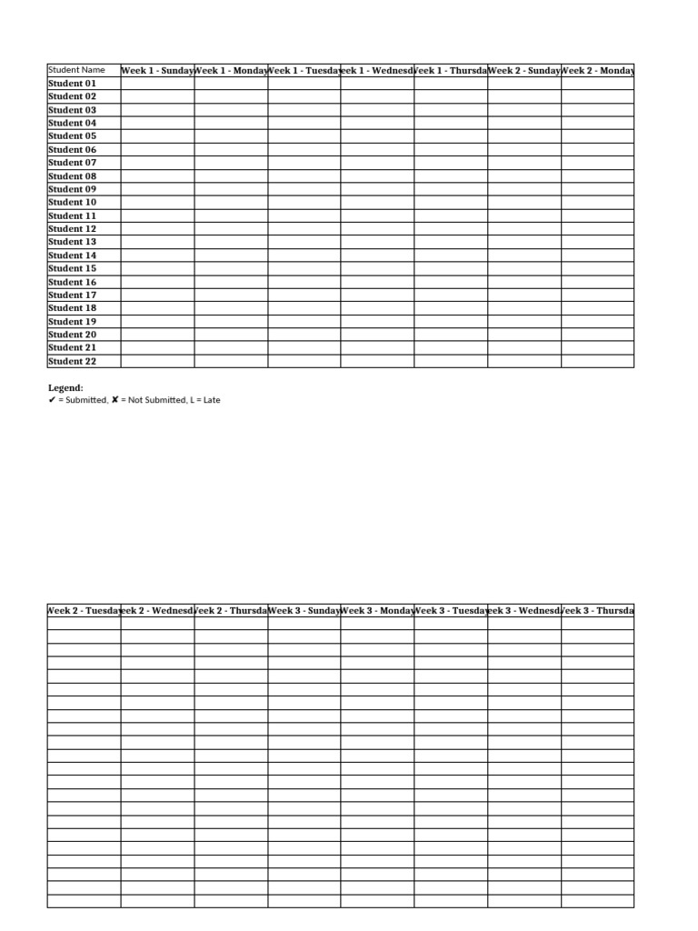 Homework Month Tracker Print | PDF