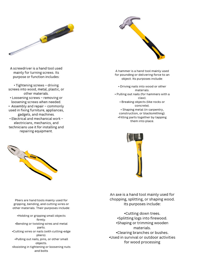 A Screwdriver Is A Hand Tool Used Mainly For Turning Screws. Its ...