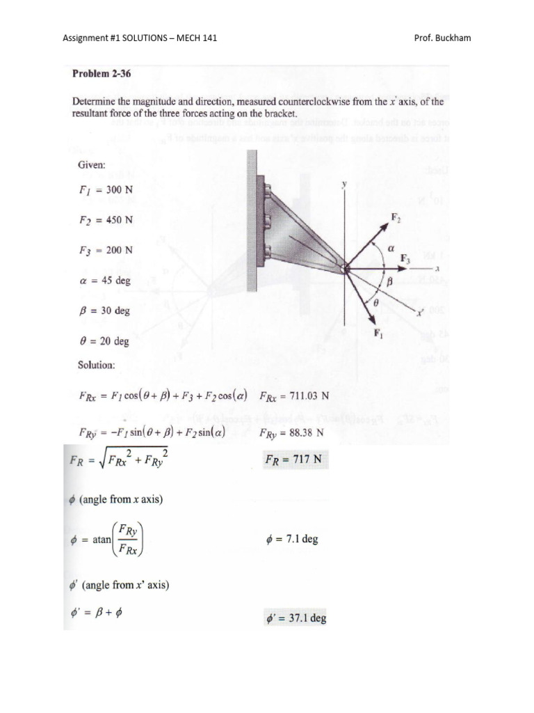 MECH141 Assignment1 Solutions | PDF