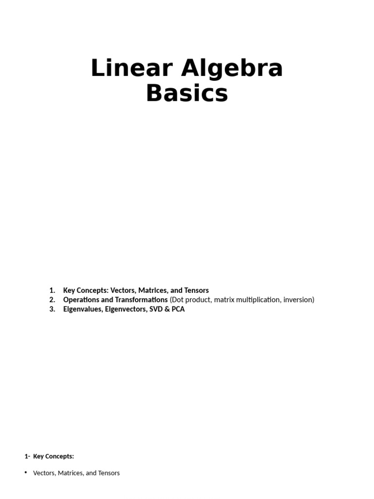 Linear Algebra Basics | PDF