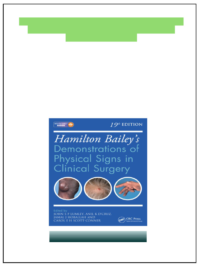 Hamilton Bailey s Physical Signs Demonstrations of Physical Signs in ...