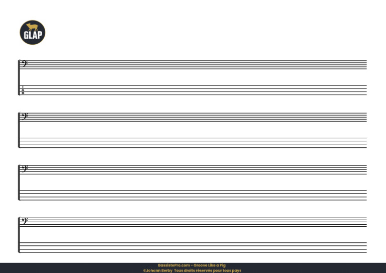 Cle de Fa Et Tablature 4 Cordes | PDF