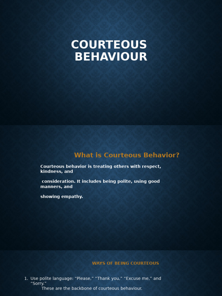 Courteous Behaviour | PDF