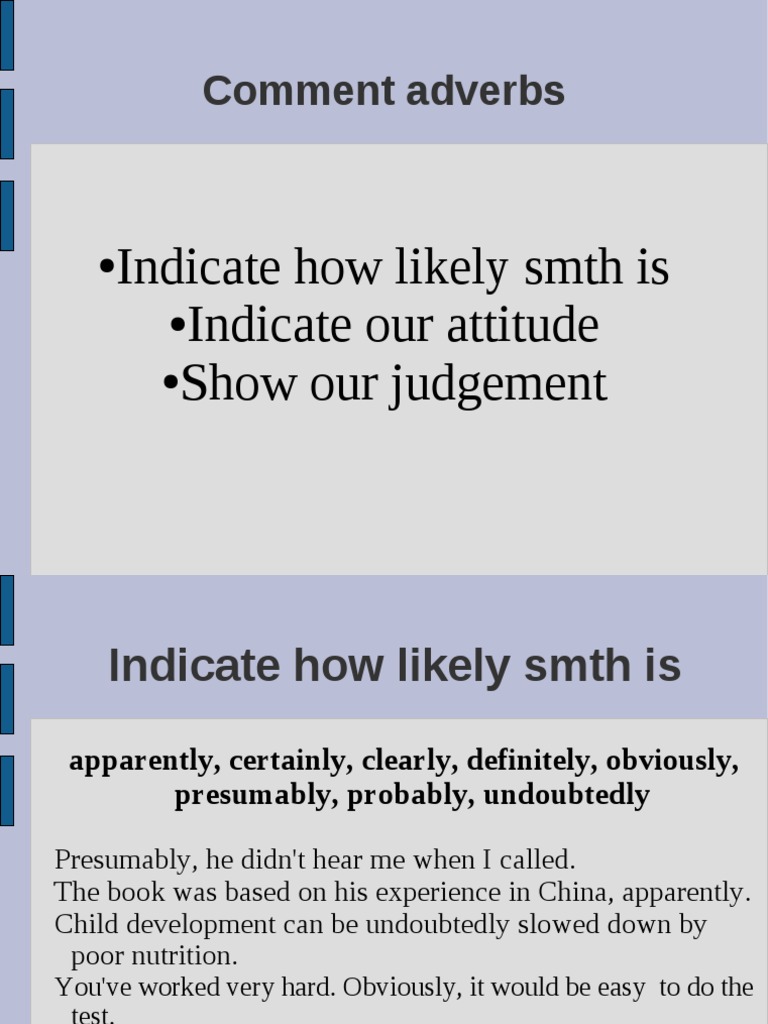 Understanding Comment Adverbs | PDF