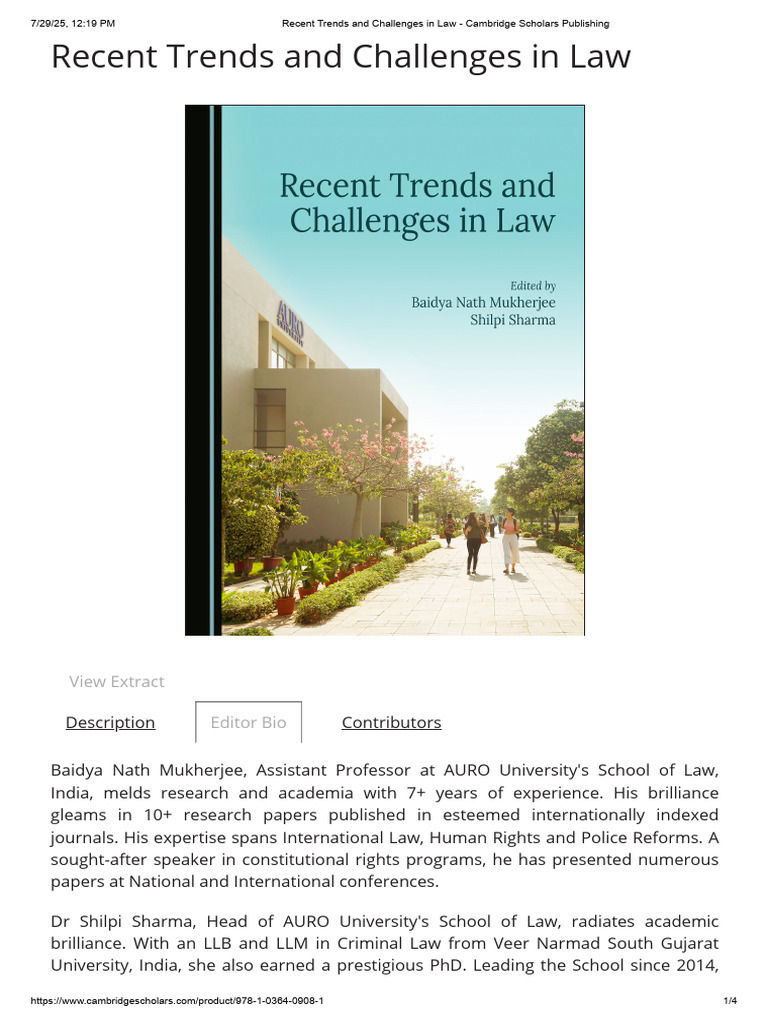 Recent Trends and Challenges in Law - Cambridge Scholars Publishing | PDF