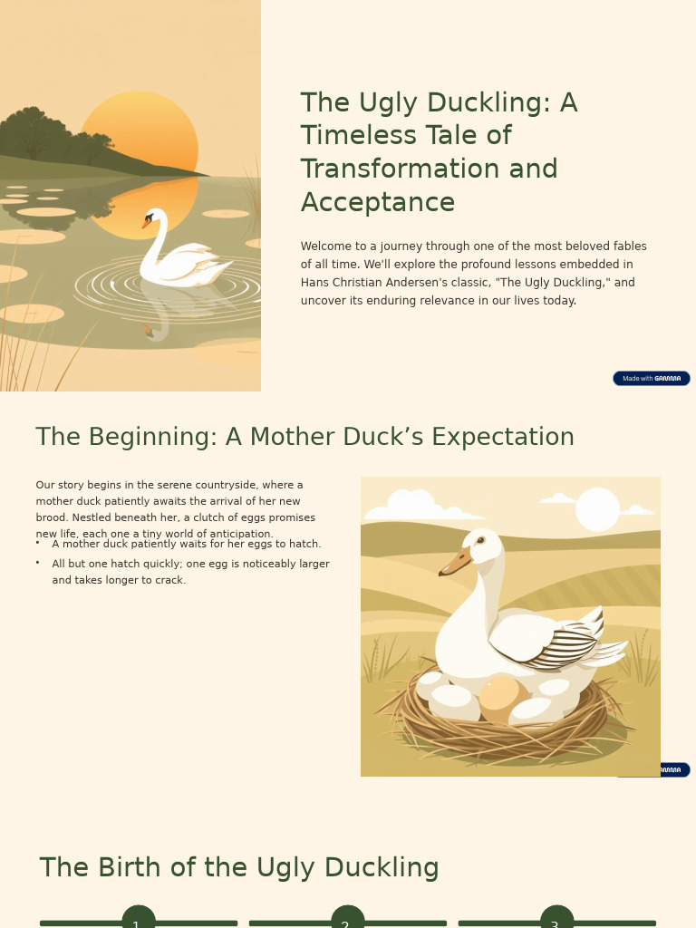 The Ugly Duckling A Timeless Tale of Transformation and Acceptance ...