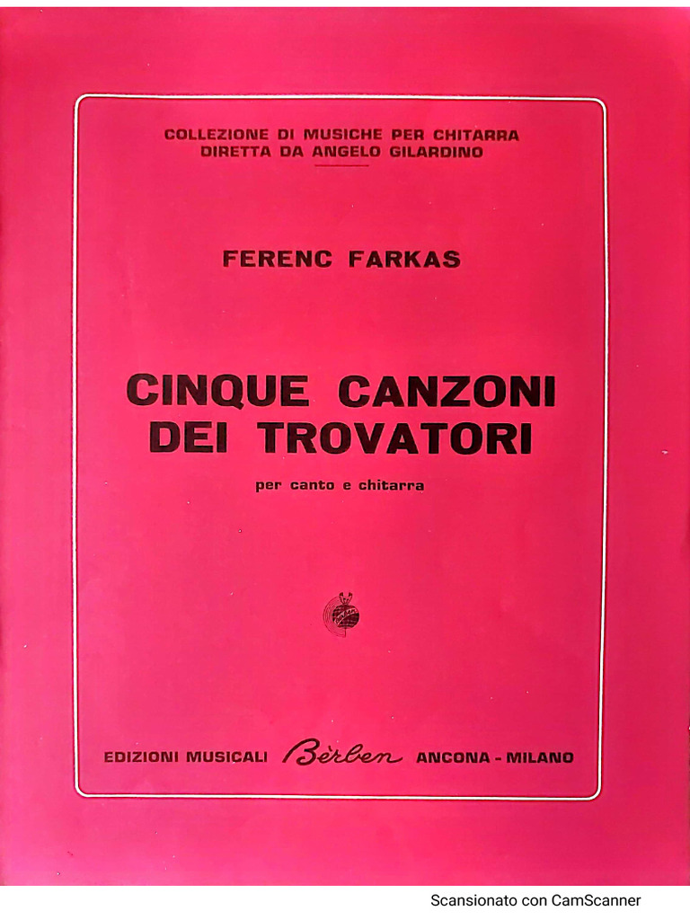 Farkas, 5 Canzoni Dei Trovatori | PDF