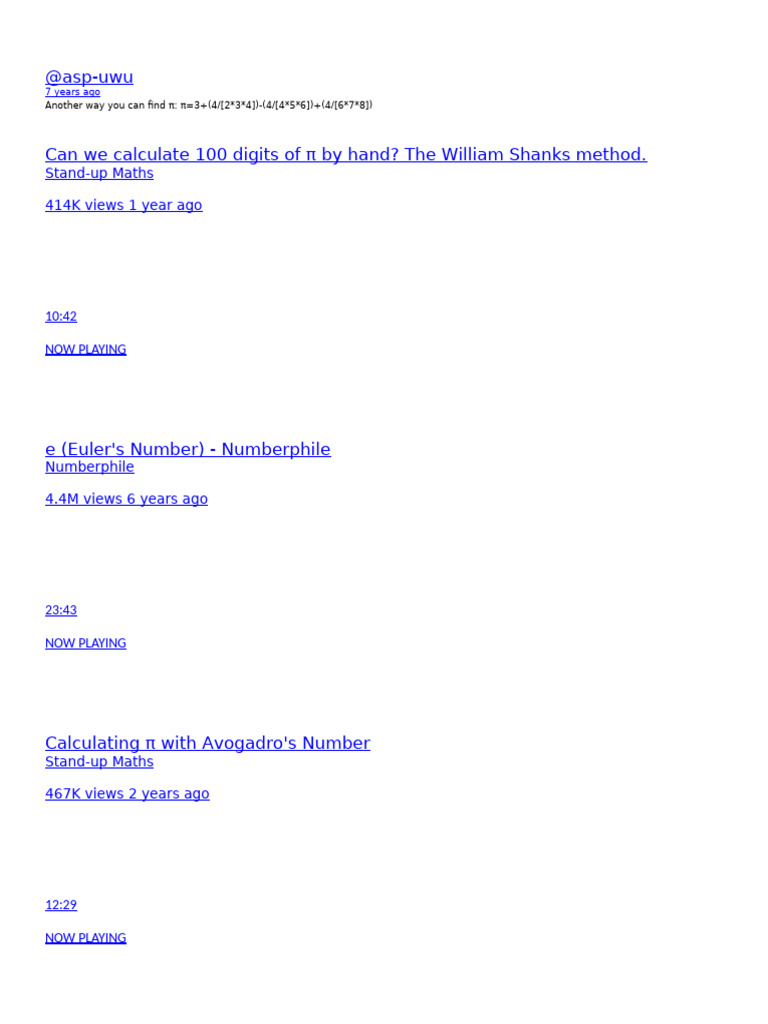 Calculating Pi | PDF | Pi | Mathematics