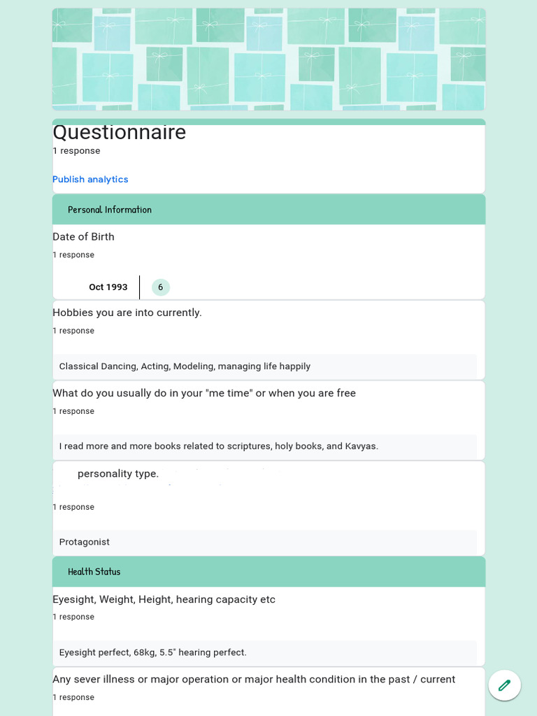 Questionnaire Case Study | PDF