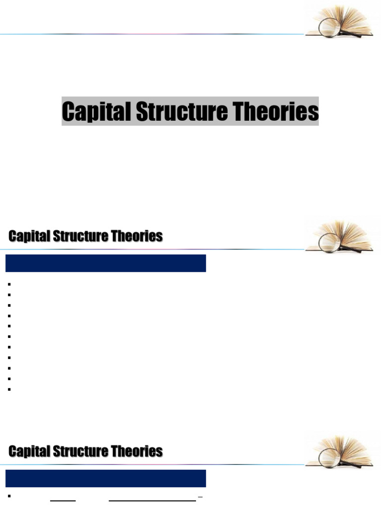Capital Structure Theories Explained | PDF | Capital Structure | Cost ...