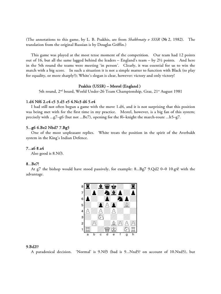 Psakhis Mestel World Under 26 Team CH Graz 1981 | PDF | Abstract ...