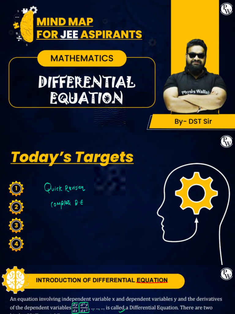 Differential Equation Class Notes Jee Mindmap | PDF