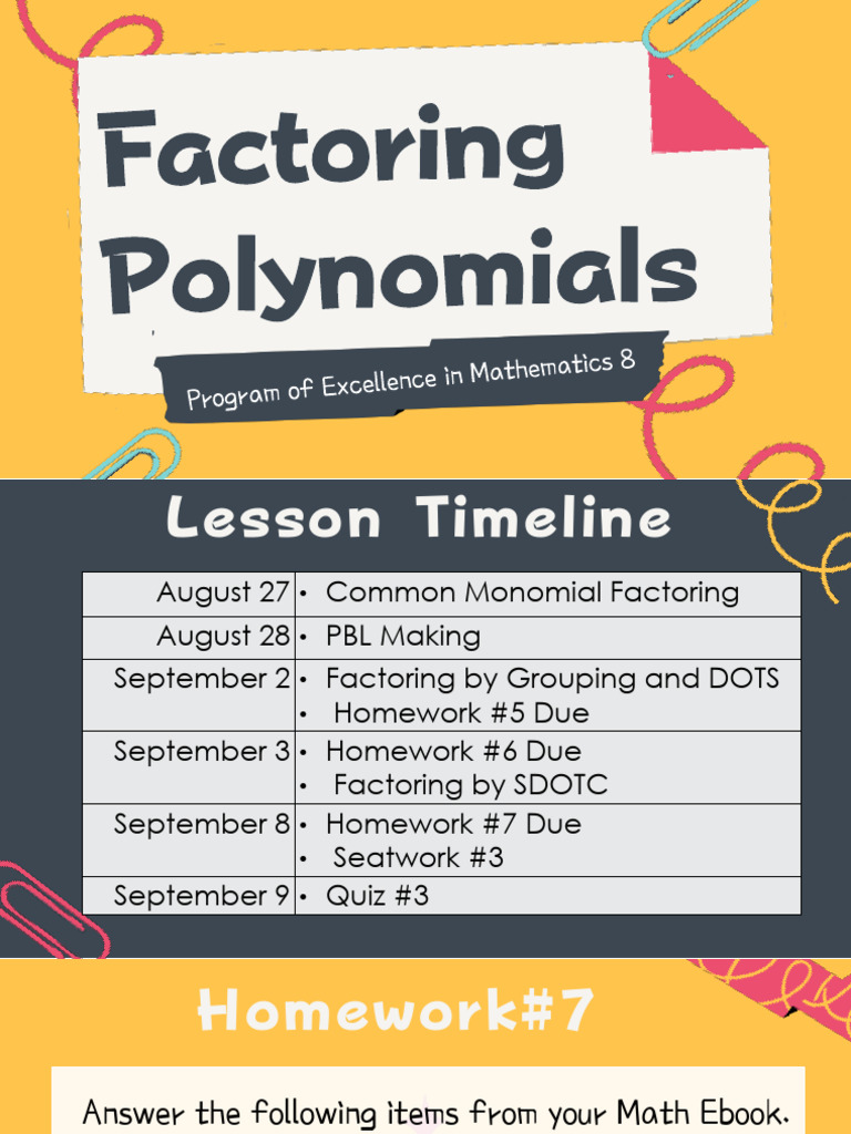 Factoring Polynomials: SDOTC Methods | PDF | Subtraction | Polynomial