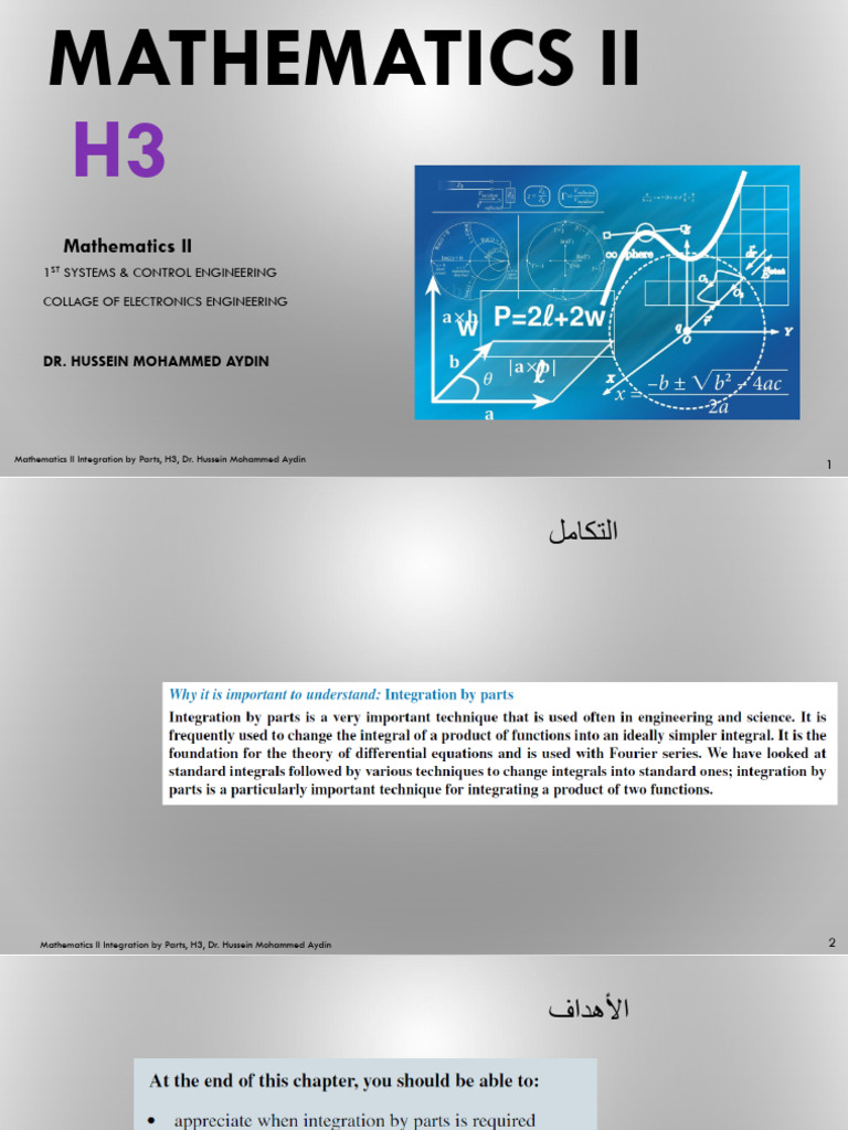 Integration by Parts in Mathematics II | PDF | Arithmetic | Geometric ...
