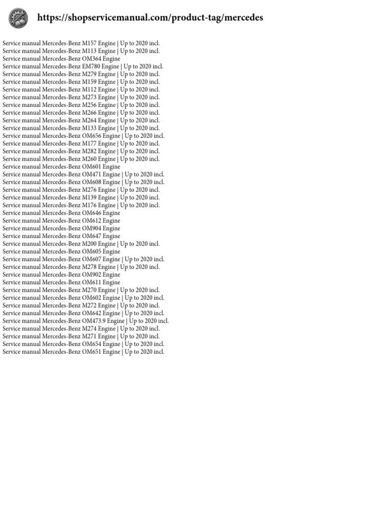 Mercedes Benz Engines | PDF