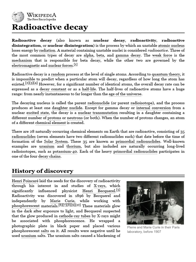 Radioactive Decay | PDF | Radioactive Decay | Neutron