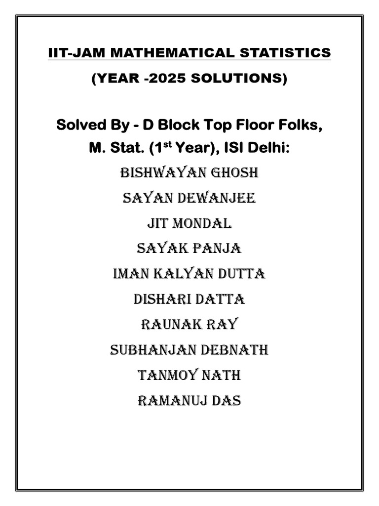 Iit-Jam Ms 2025 Solutions | PDF