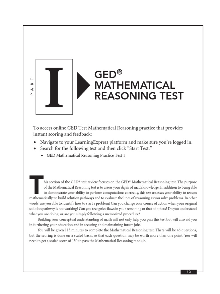 GED Mathematical Reasoning Test Guide | PDF | Percentage | Numbers