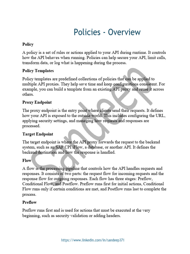 Policies For API - Overview | PDF