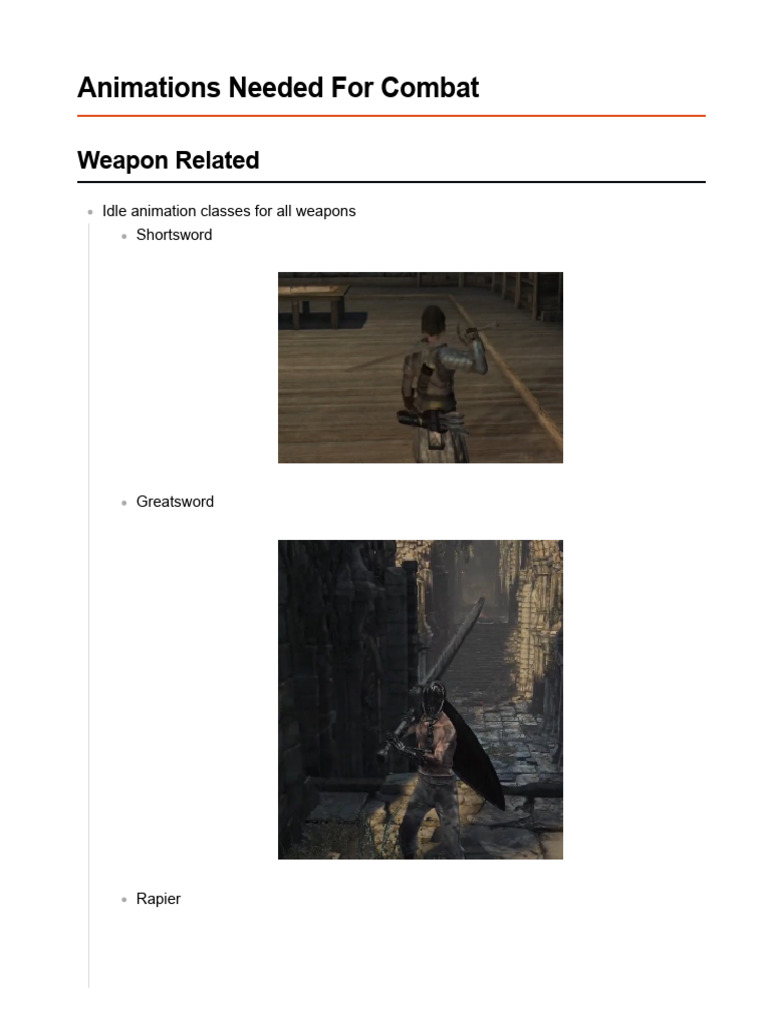 Combat Animation Requirements List | PDF