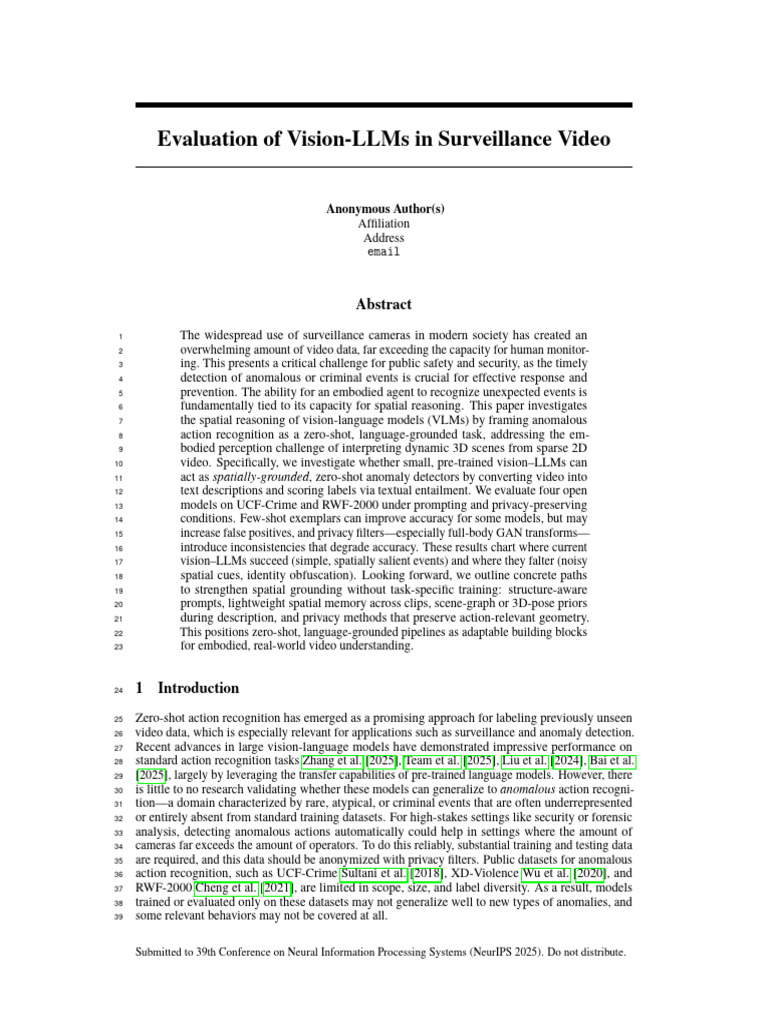 Zero Shot Anomalous Action Recognition | PDF