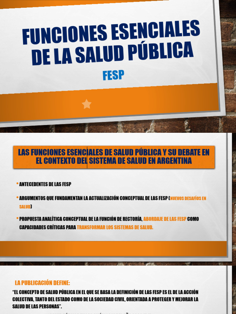 Funciones Esenciales de La Salud P-Blica | PDF | Salud pública | Estado (política)